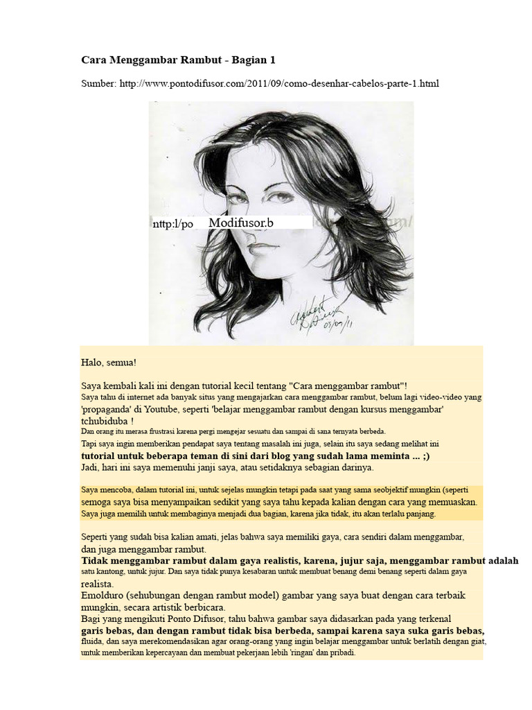Cara Menggambar Rambut | PDF