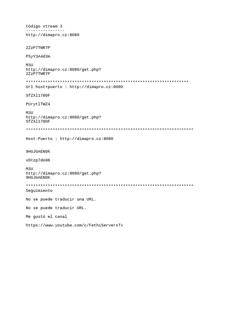 Código Xtream IPTV +M3U 3 Servidor | PDF