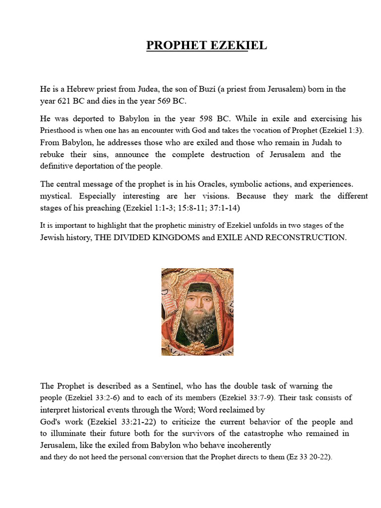 Prophet Ezekiel | PDF | Babylonian Captivity | Ezekiel