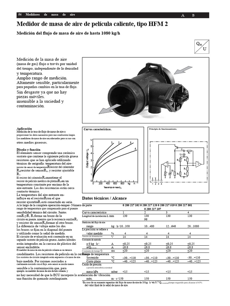 Medidores de Masa de Aire: HFM 2 y HFM 5 | PDF | Resistor | Sensor