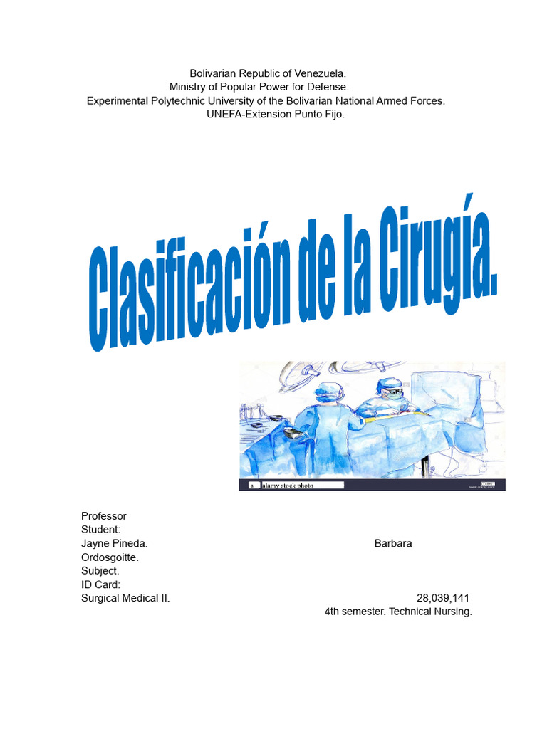 1.2. Classification of Surgery According To The Affected Organ. | PDF ...
