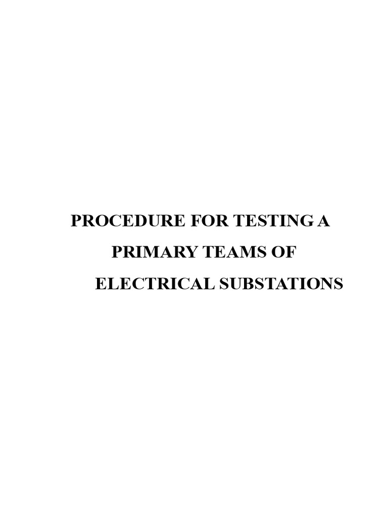Electrical Substation Testing Procedures | PDF | Transformer | Switch