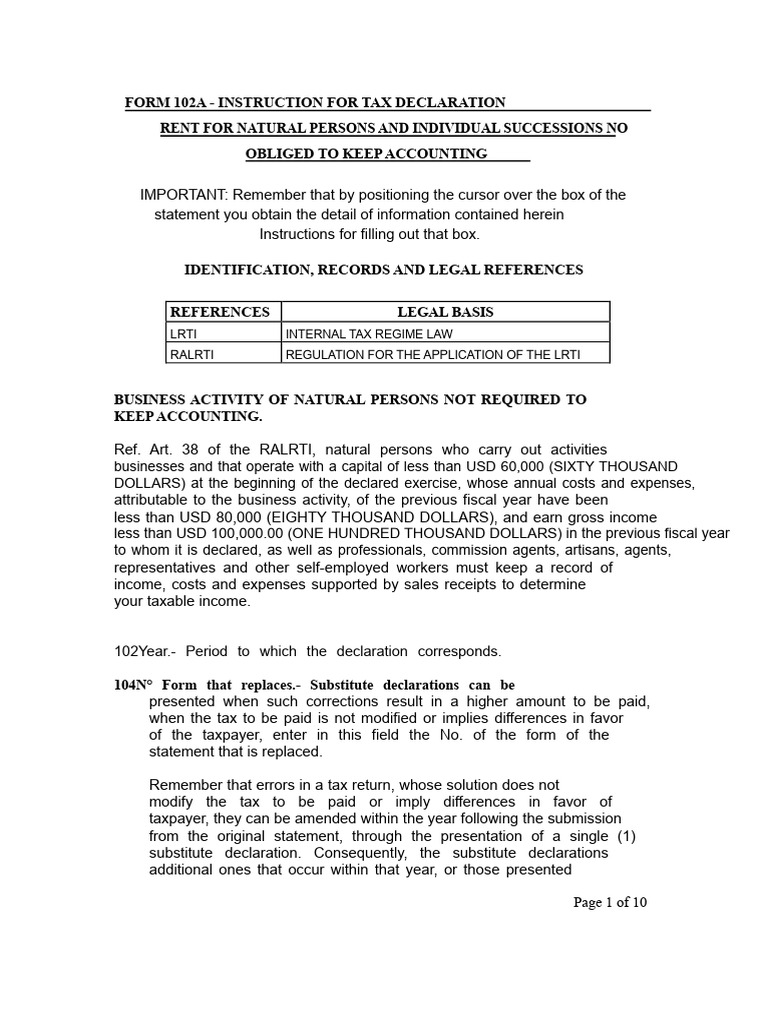 Instruction Manual Form 102A | PDF | Tax Deduction | Taxes