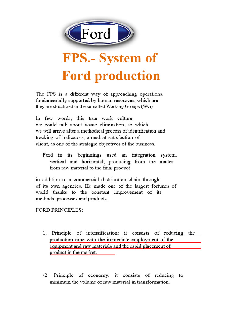 Ford Production System | PDF | Lean Manufacturing | Inventory