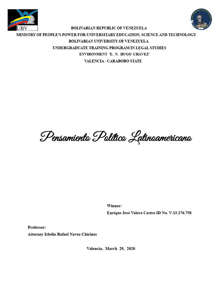 Political Thought and Latin American Identity | PDF | Socialism ...