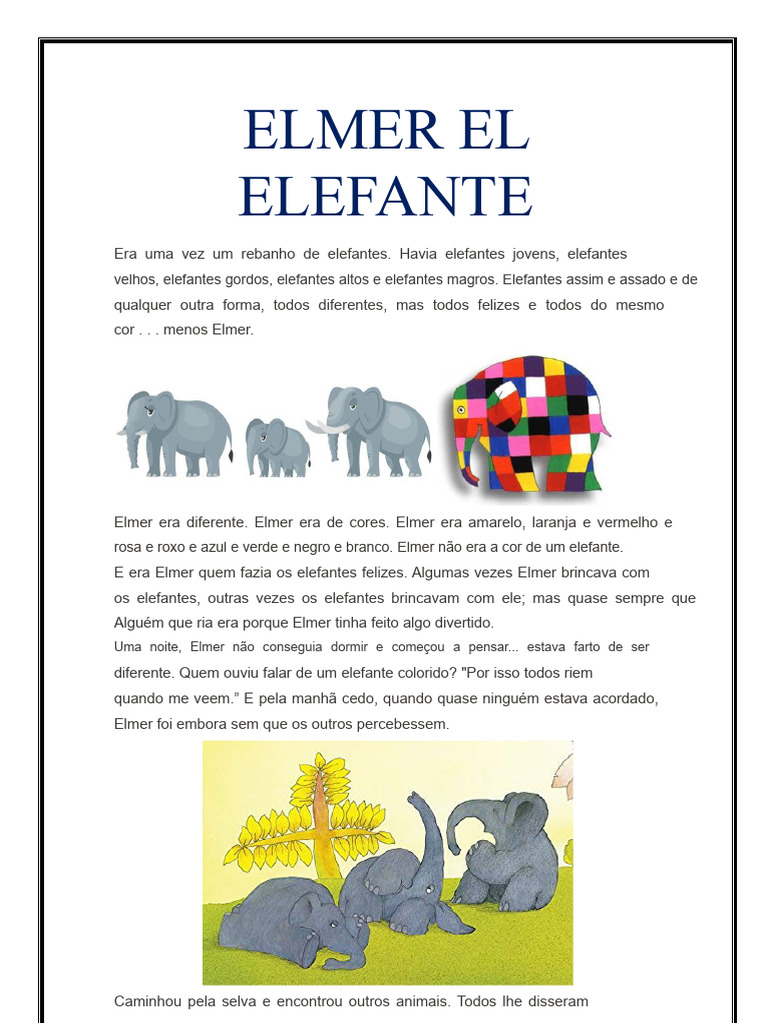 Elmer o Elefante | PDF | Elefante | Cor
