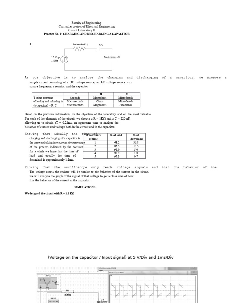 Physics Laboratory (Charging and Discharging Capacitor) | PDF ...