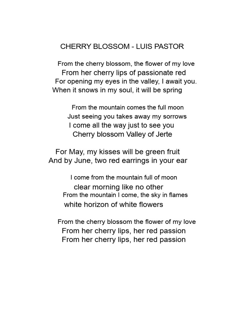 Cherry Blossom Lyrics | PDF