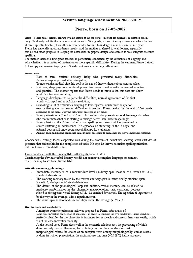 Assessment of Written Language | PDF | Fluency | Stuttering