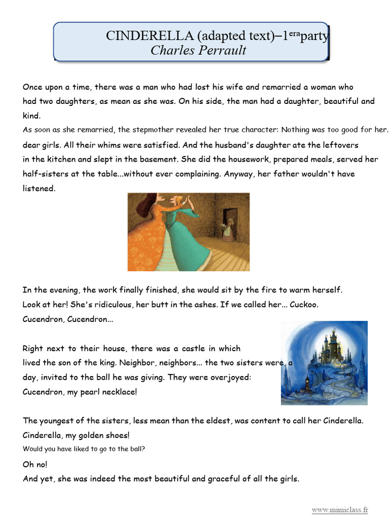 Cinderella - Reading and Exercise | PDF | Cinderella | Fairy Tales