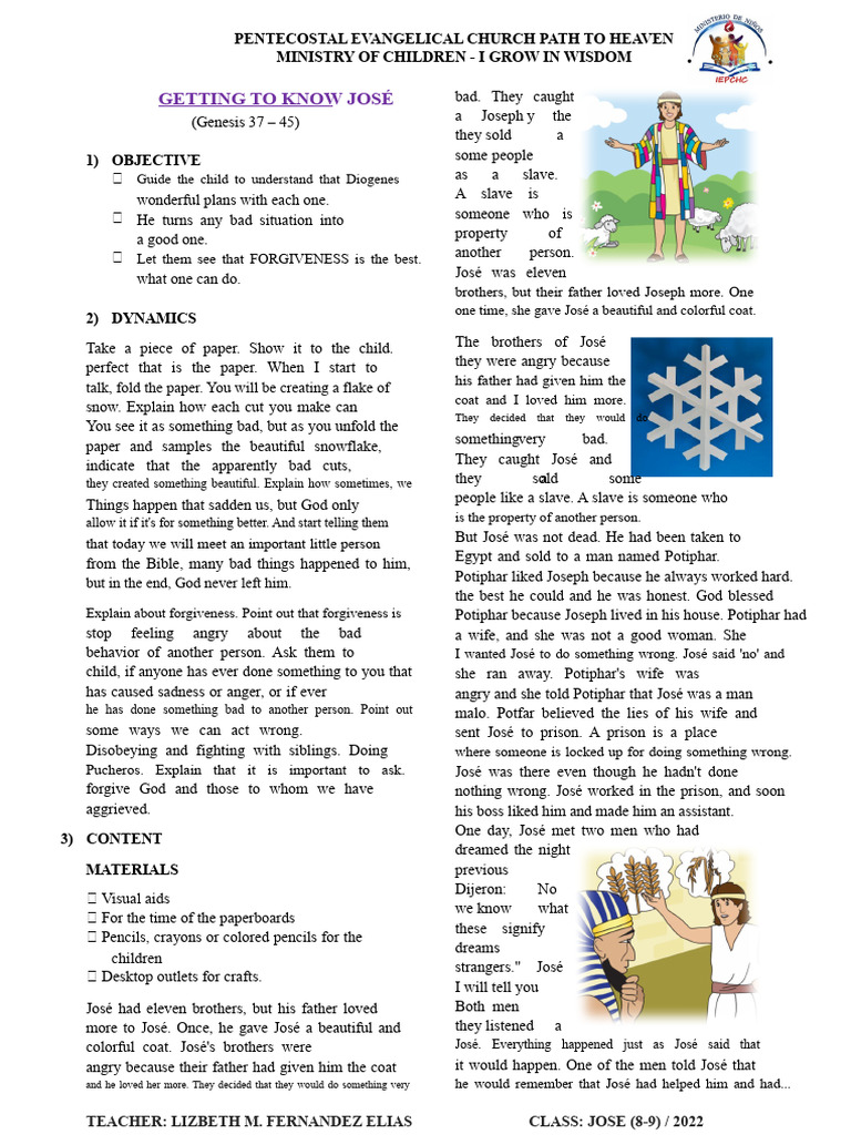 OUTLINE FOR CHRISTIAN CHILDREN (Primary) | PDF | Moses | The Exodus
