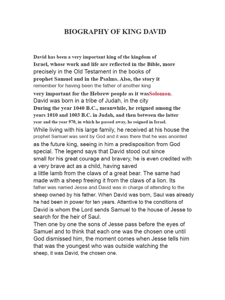 Biography of King David | PDF