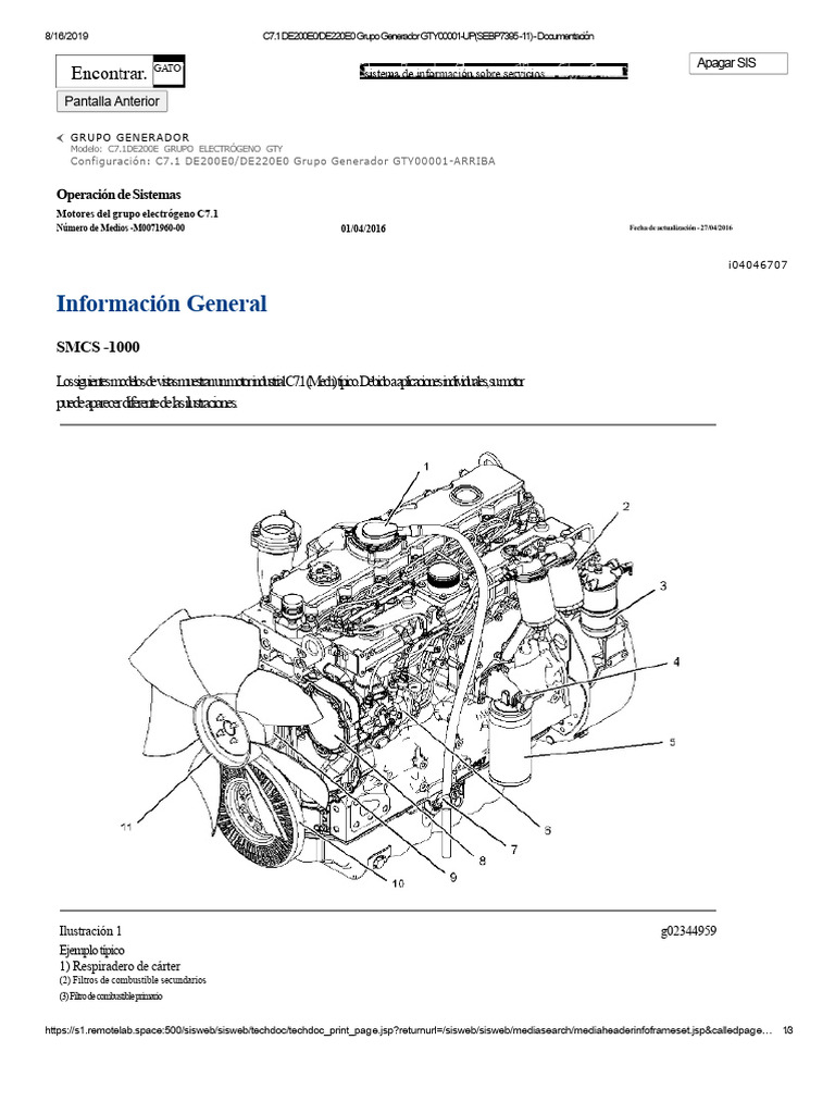 C7.1 DE200E0 - DE220E0 Grupo Generador GTY00001-UP (SEBP7395 - 11 ...