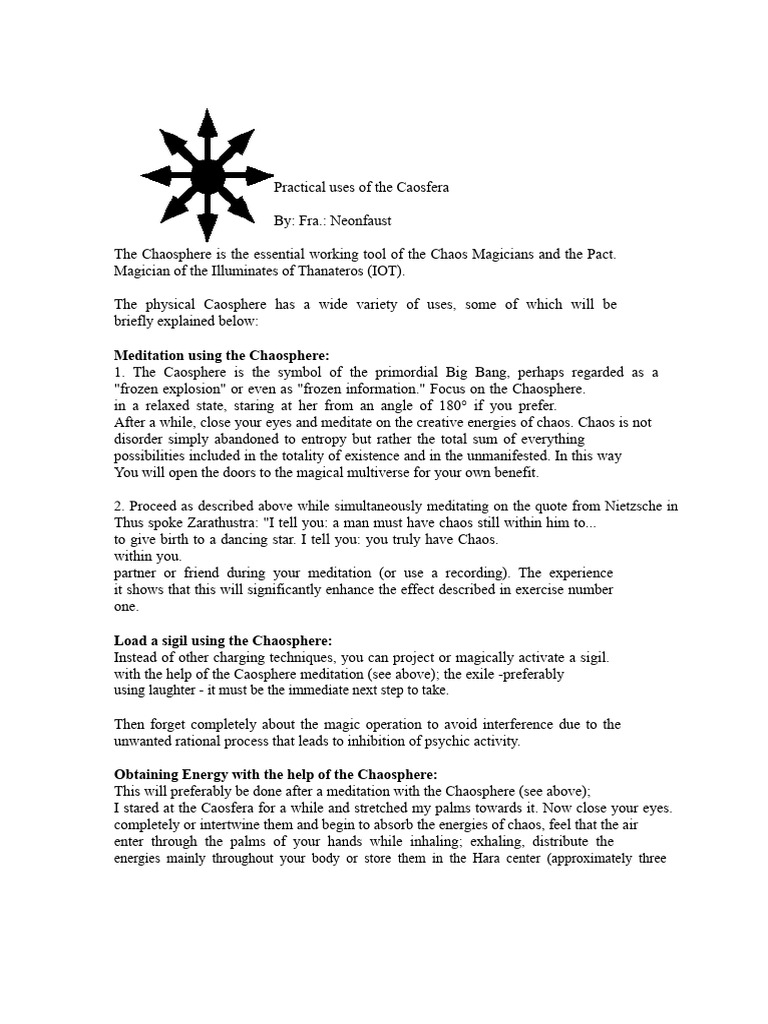 Practical Uses of the Chaosphere | PDF | Rituals | Astral Projection