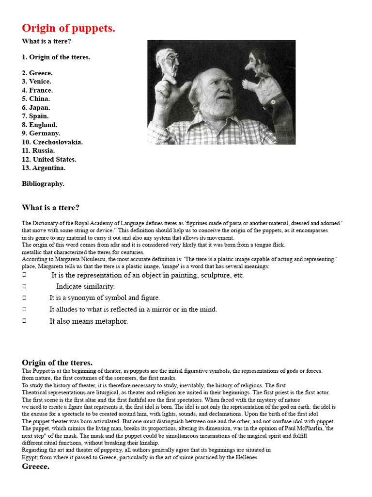 History and Definition of Puppetry | PDF | Puppetry | Puppets