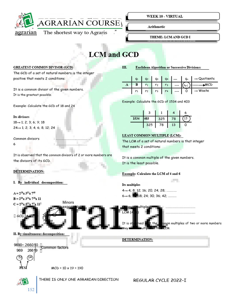 LCM and GCD | PDF | Algebra | Elementary Mathematics