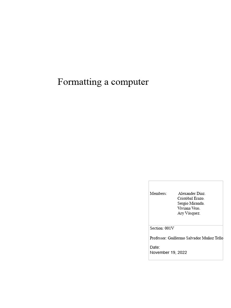 Report Formatting 001V | PDF | Usb Flash Drive | Booting