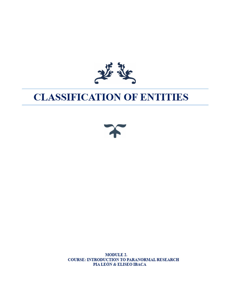 Classification of Entities | PDF | Satan | Succubus