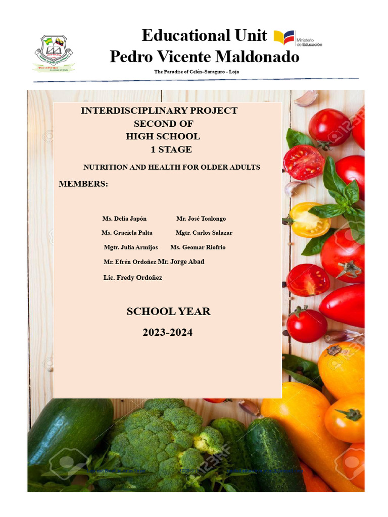 2nd-Bgu - Integrative Project Phase 1-2023-2024 | PDF | Nutrition | Diet & Nutrition