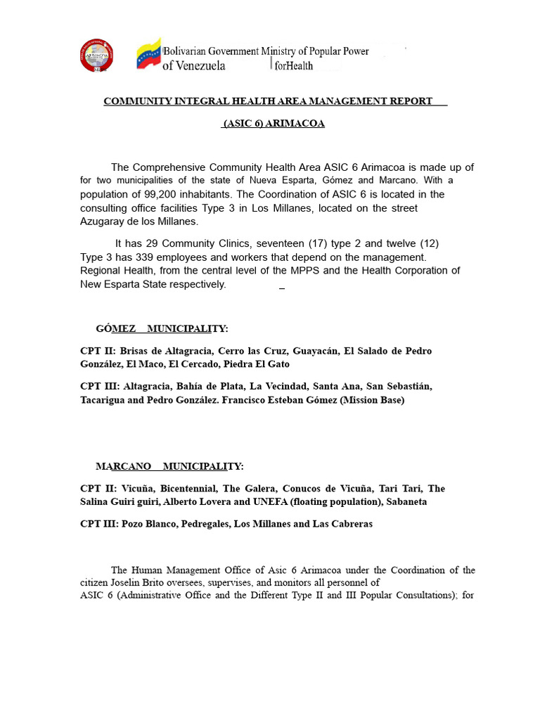 Management Report Asic 6 Satcha | PDF | Nursing | Medical Specialties