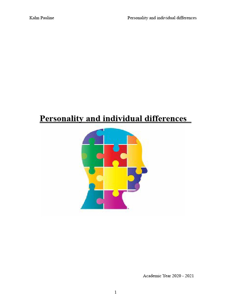 Personality and Individual Differences | PDF | Extraversion And Introversion | Psychological ...