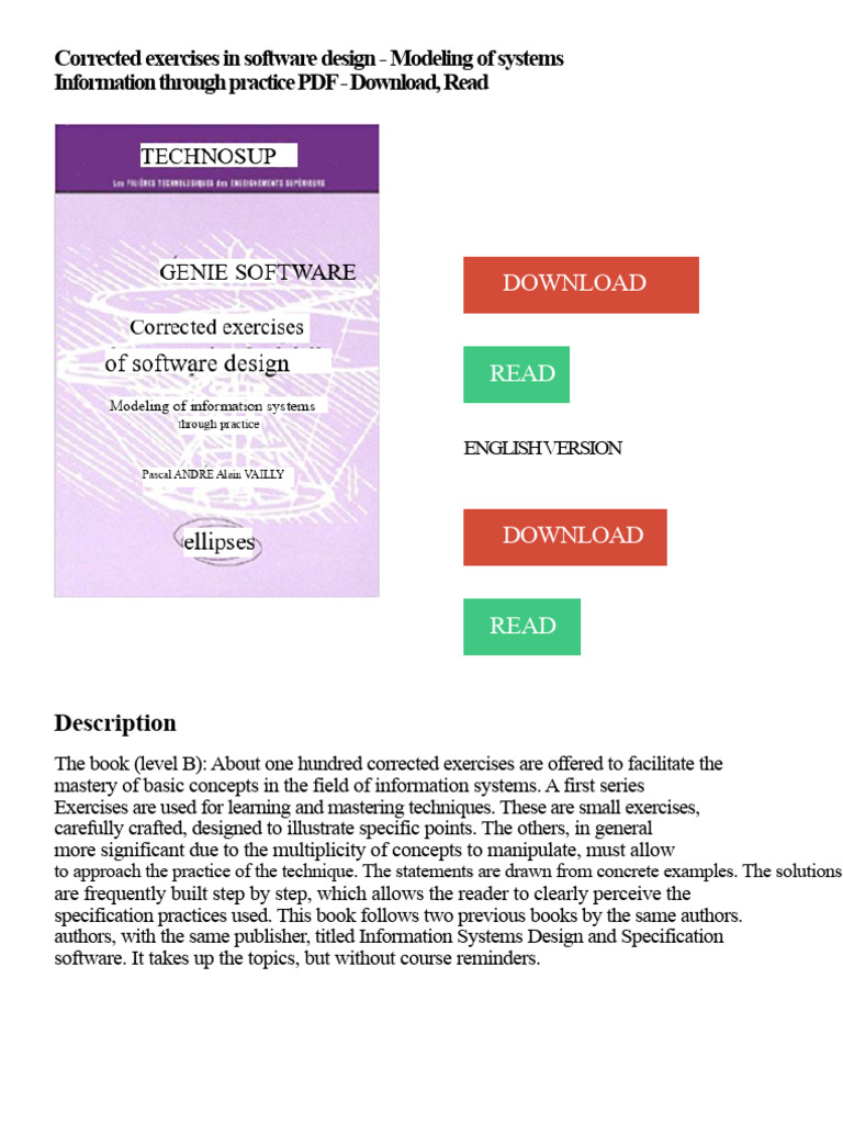 Corrected Exercises in Software Design - Modeling Information Systems ...