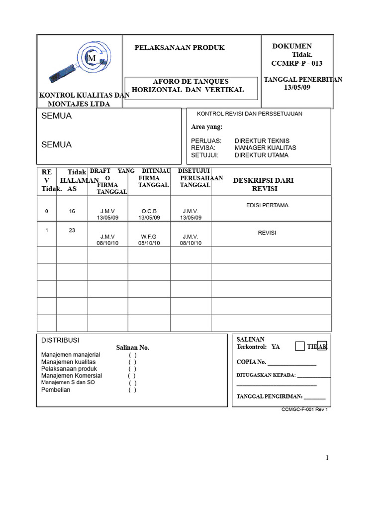Prosedur Pengukuran Tangki HORIZONTAL Dan VERTIKAL | PDF