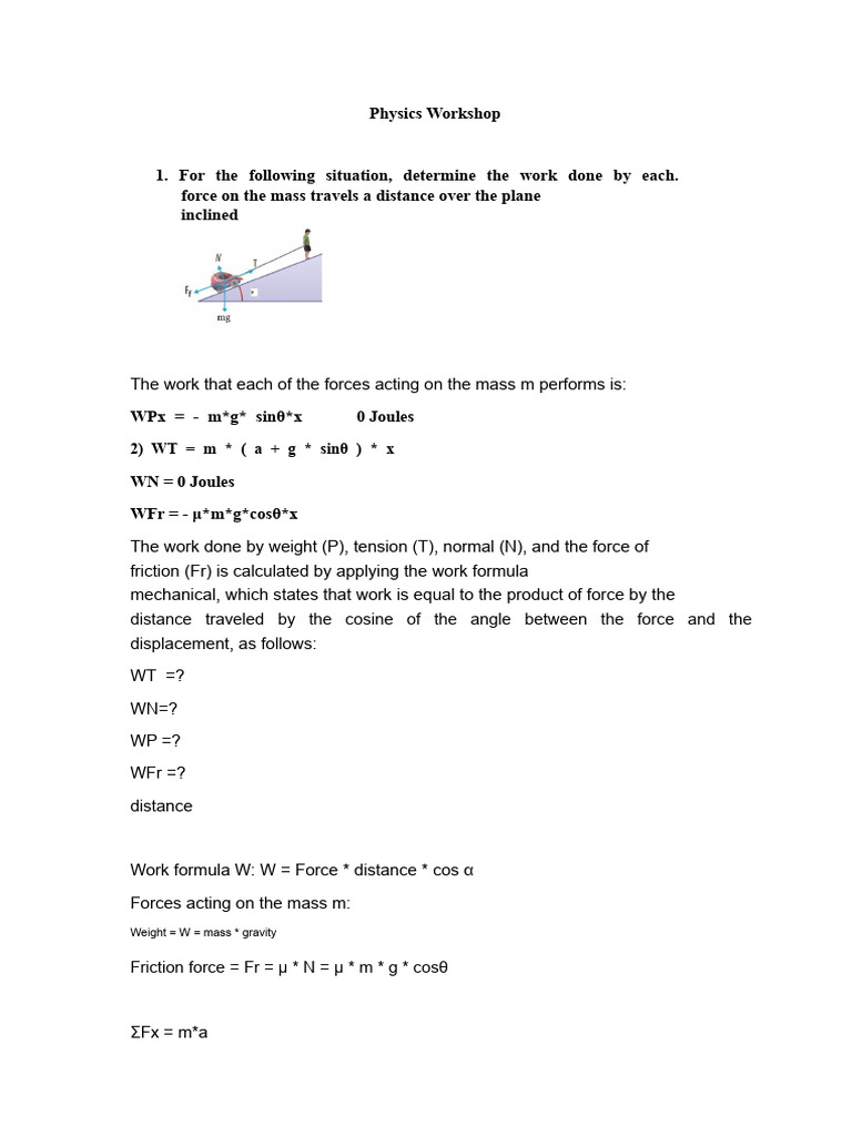 Physics Workshop - Nataly Blanco | PDF | Force | Potential Energy