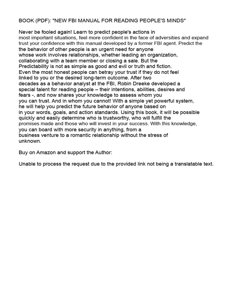 Book (PDF) - New FBI Manual For Reading People's Minds | PDF