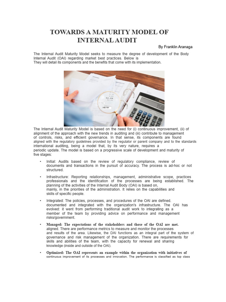 Towards A Maturity Model of Internal Audit | PDF | Internal Audit | Audit