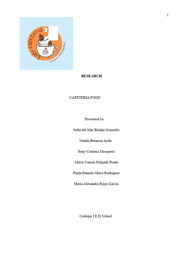 School Cafeteria Project | PDF | Foods