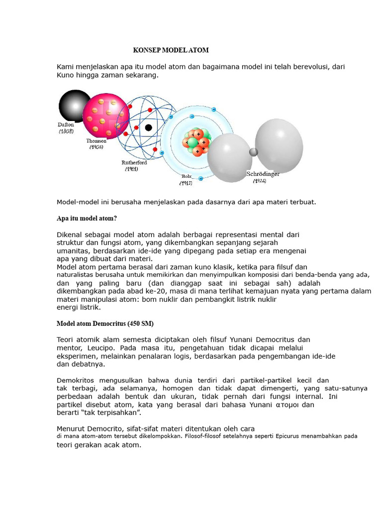 Evolusi Model Atom dari Kuno ke Modern | PDF