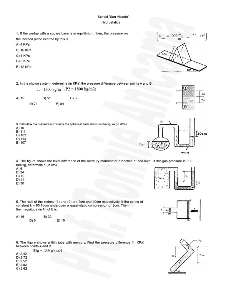 Hydrostatics Level 2 | PDF | Buoyancy | Density
