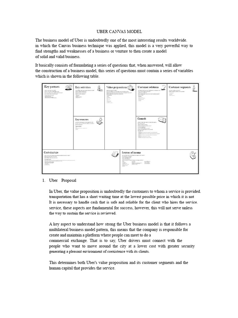 Uber's Canvas Model | PDF | Employment | Business Economics