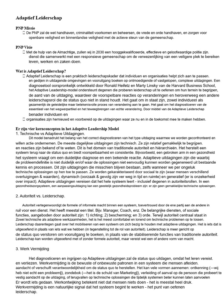 Adaptief Leiderschap | PDF