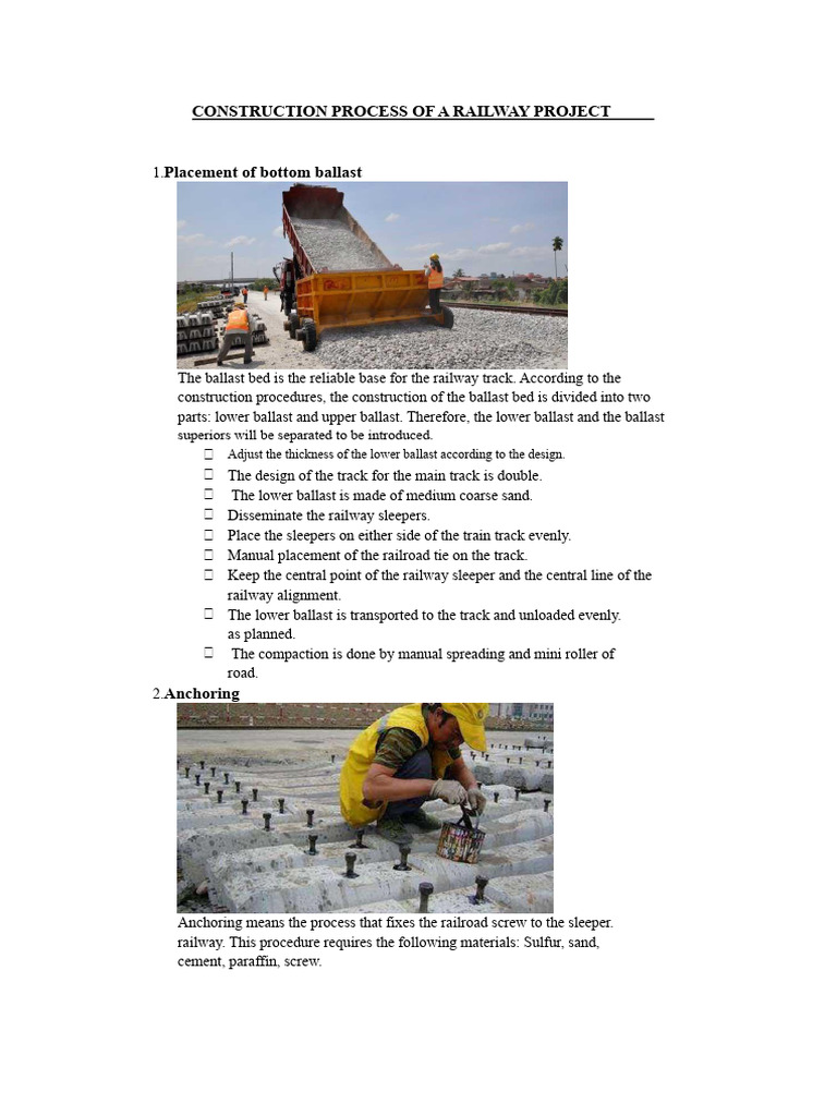 Railway Construction Process Overview | PDF | Rail Transport | Rail ...