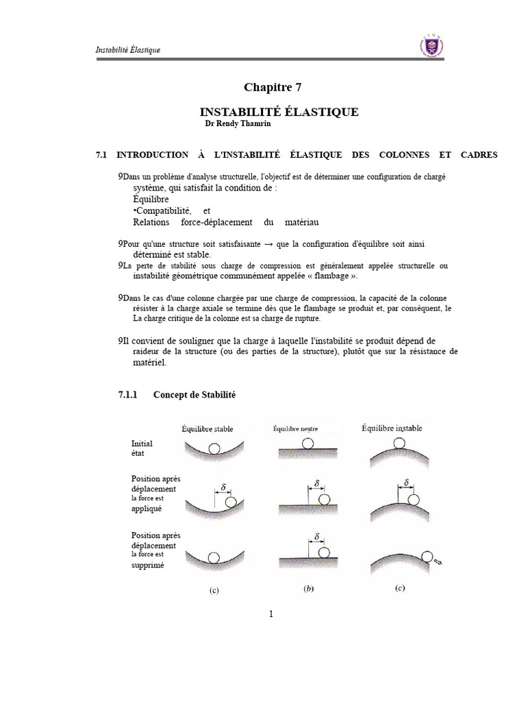 Analyse de l'Instabilité Élastique des Structures | PDF | Flambage ...