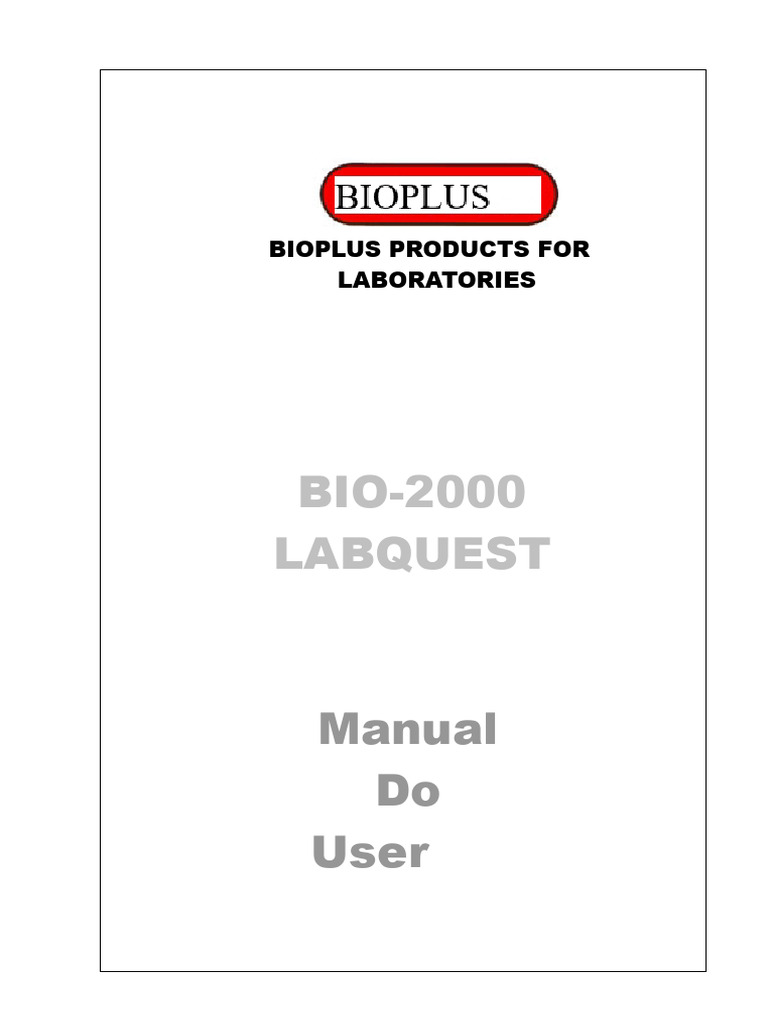 BioPlus BIO-2000 Lab Equipment Manual | PDF | Spectrophotometry