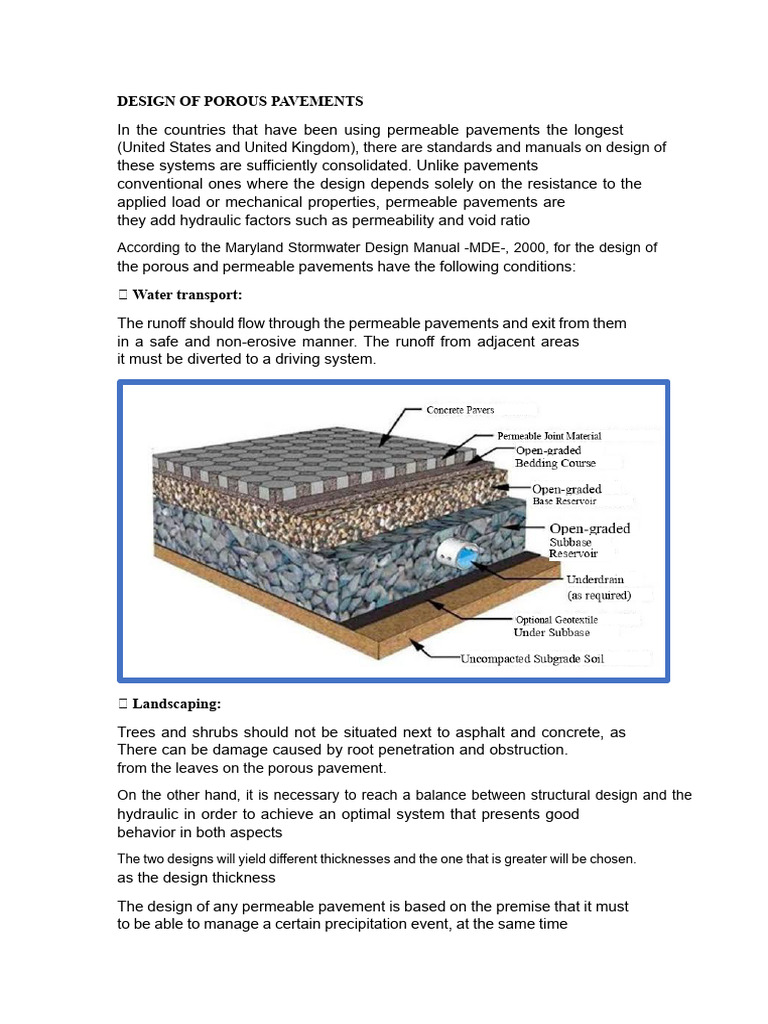 Design of Porous Pavements | PDF | Road Surface | Surface Runoff