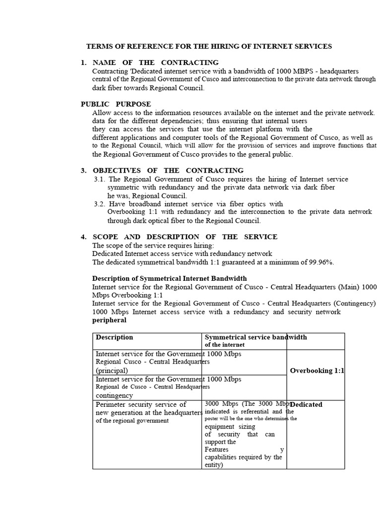 TDR of The Regional Government of Cusco - Internet v2 2024 Final 29.11. ...