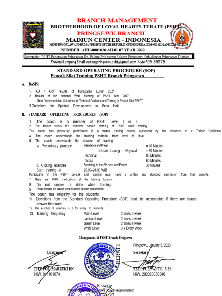 New Standard Operating Procedure Implementation | PDF