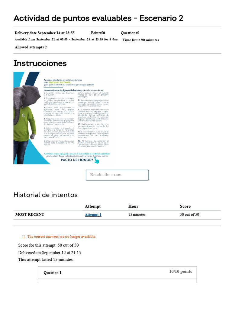 Evaluable Points Activity - Scenario 2 - First Theoretical Block - Human Talent Management ...