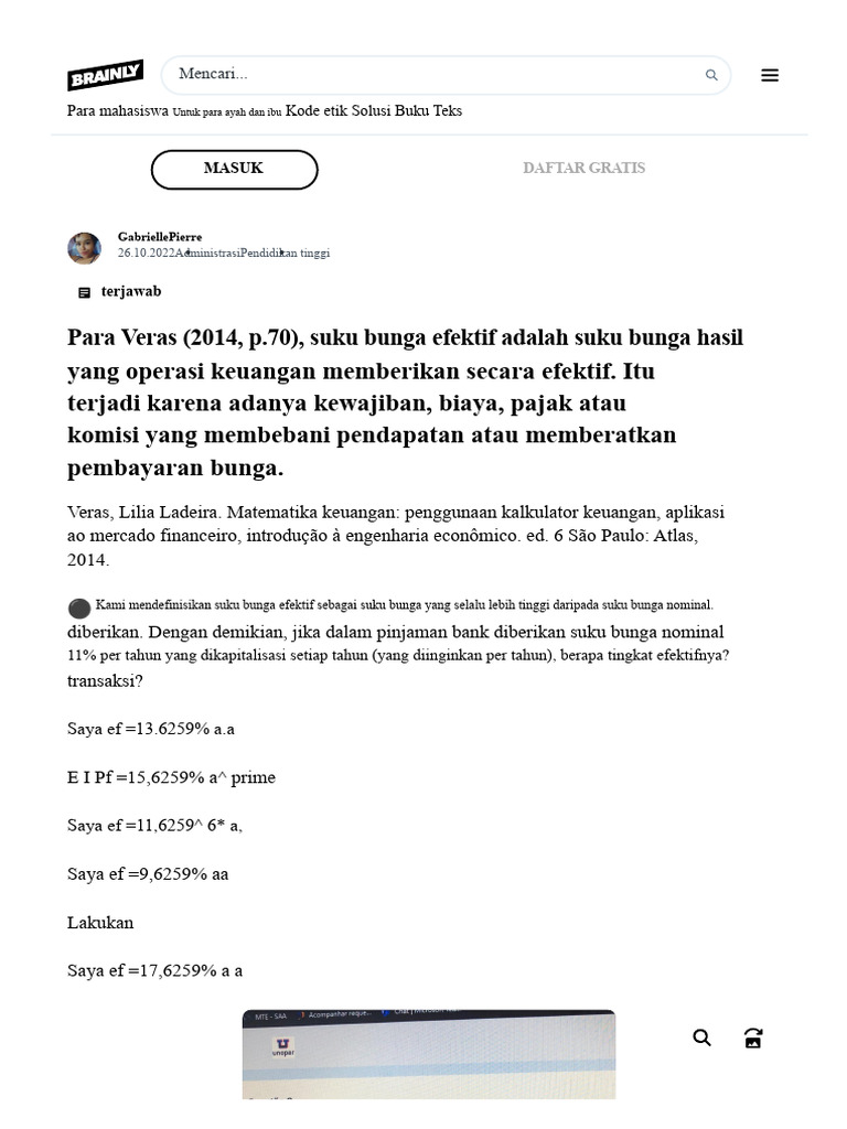 Menurut Veras (2014, h.70), Suku Bunga Efektif Adalah Suku Bunga Yang ...