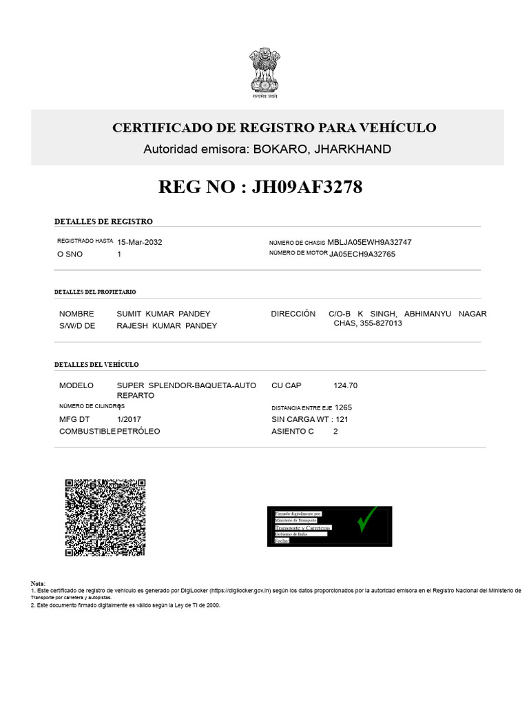 Registro de vehículos | PDF