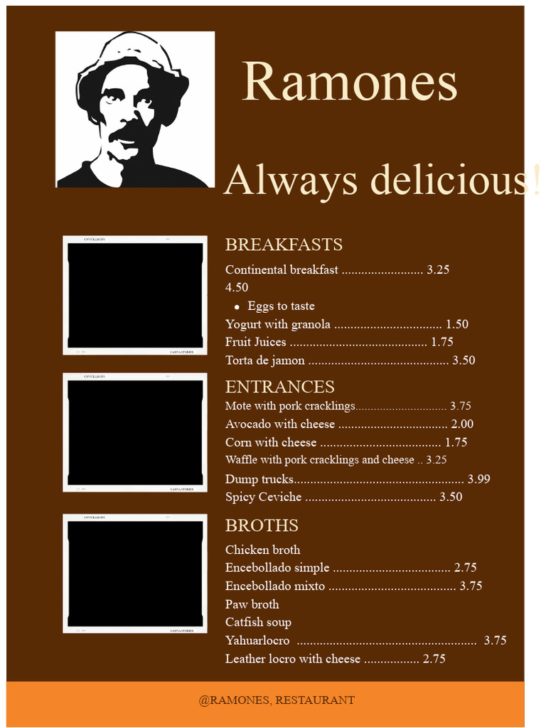 Ramones Menu | PDF | Hamburgers | Food And Drink