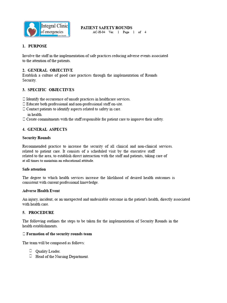 Patient Safety Rounds Implementation Guide | PDF | Patient Safety | Safety