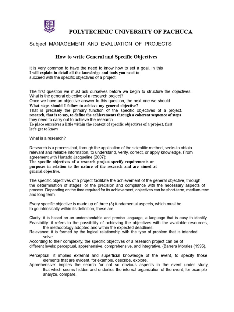 How To Write Objectives | PDF | Knowledge | Perception