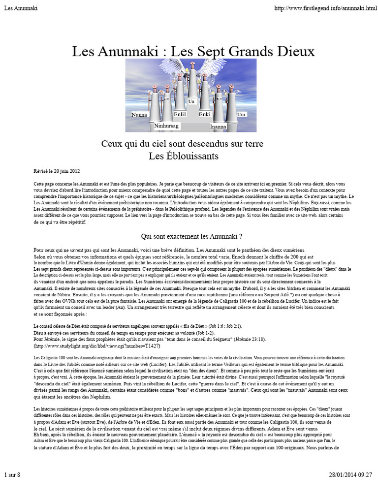 Les Anunnaki : Mythes et Réalités Sumériennes | PDF | Sumer ...