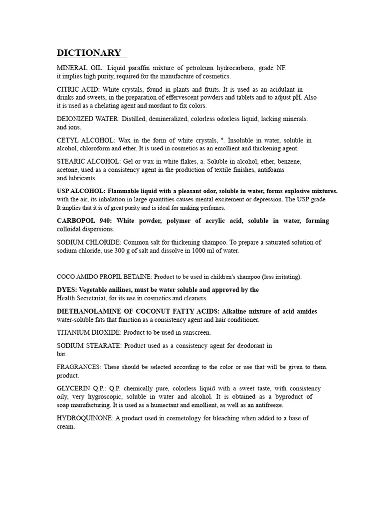 Chemical Dictionary | PDF | Solubility | Ethanol