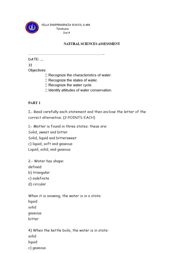 Assessment Sciences THE WATER | PDF